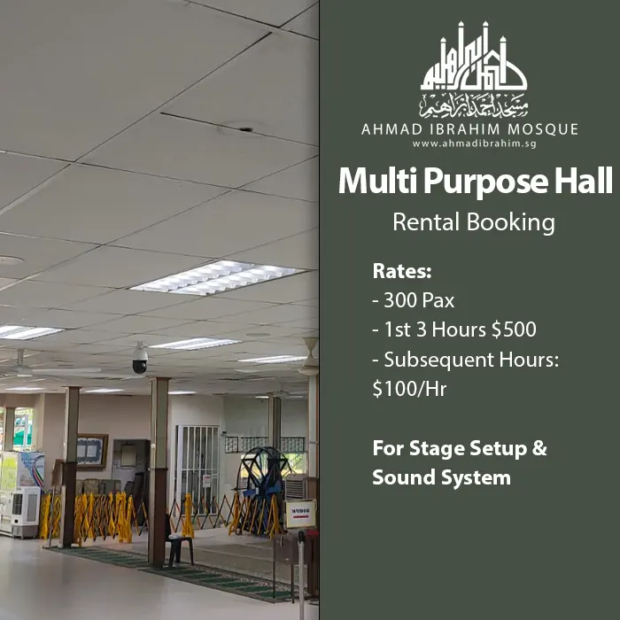 Multi Purpose Hall Booking - Masjid Ahmad Ibrahim